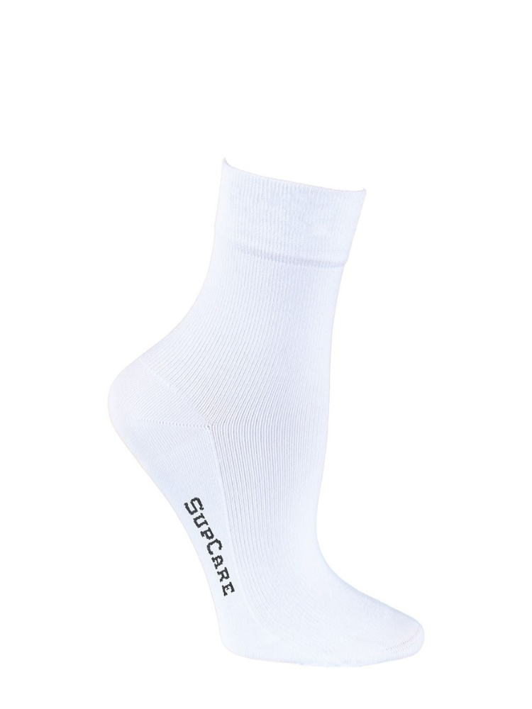 Compression Crew Socks Bamboo, White – SupCare