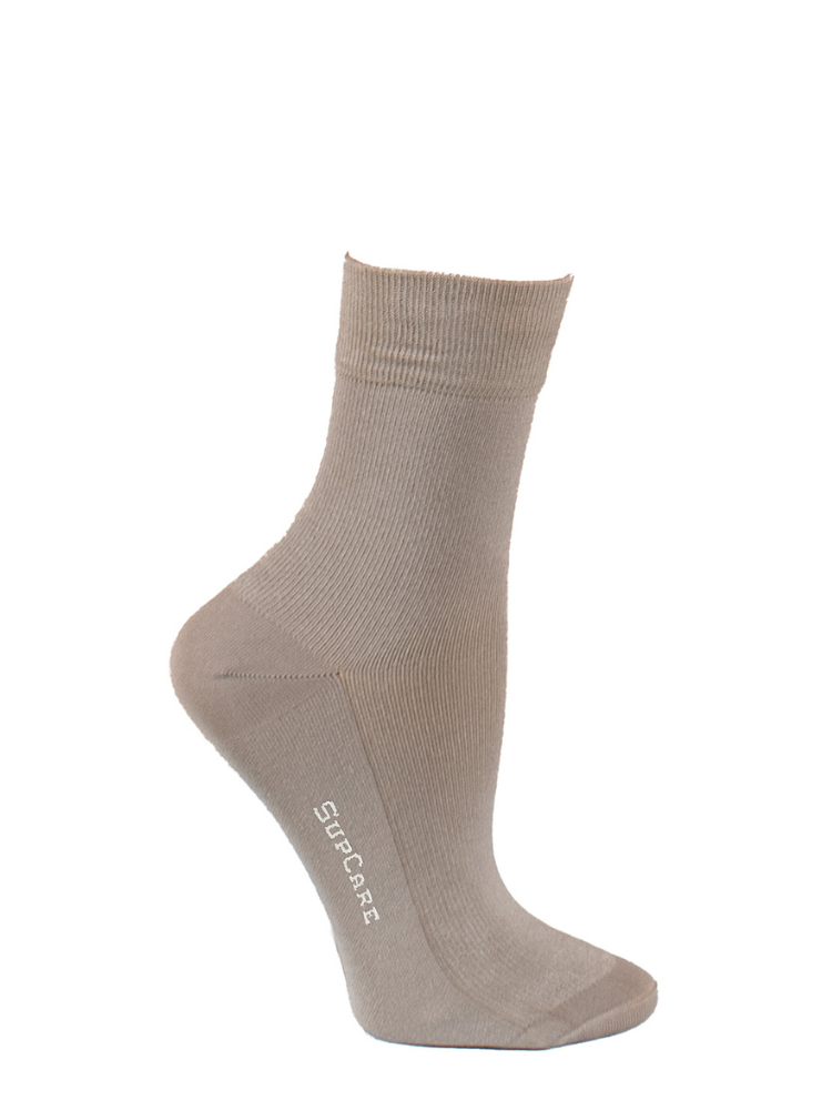 Compression Crew Socks Bamboo, Beige – SupCare