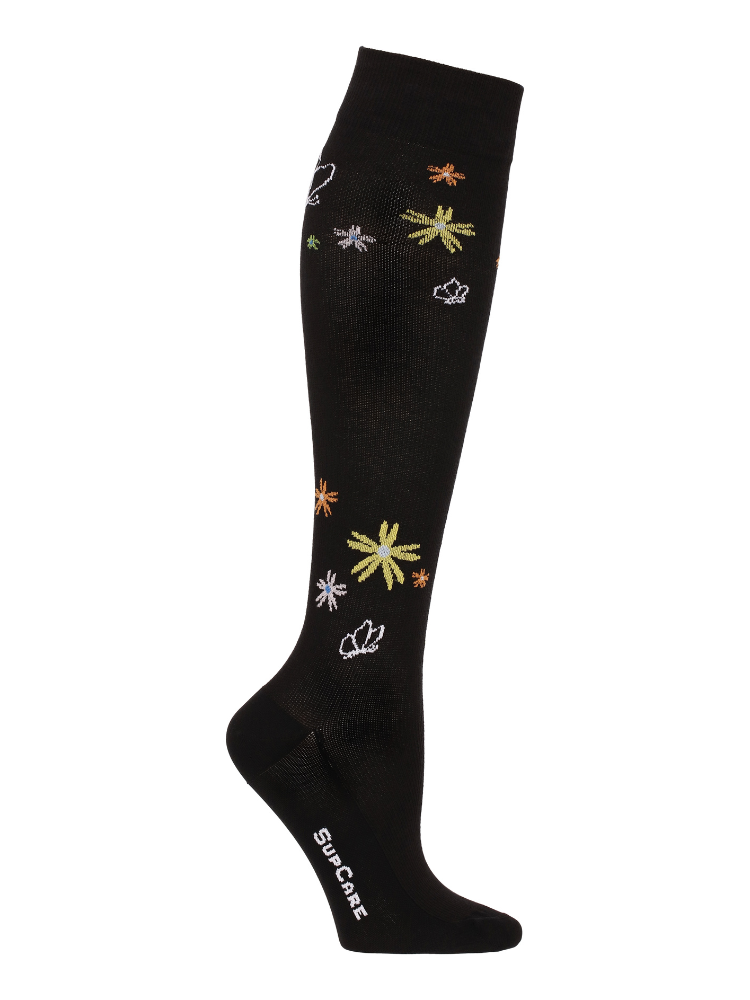 Medical Compression Stockings Class 2, Black with Butterflies – SupCare