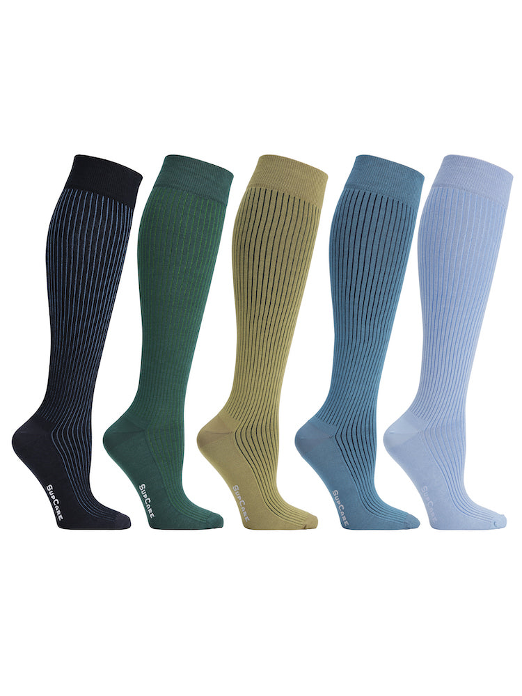 Bamboo compression stockings, gift box with 5 pairs, rib weave GARDEN ...